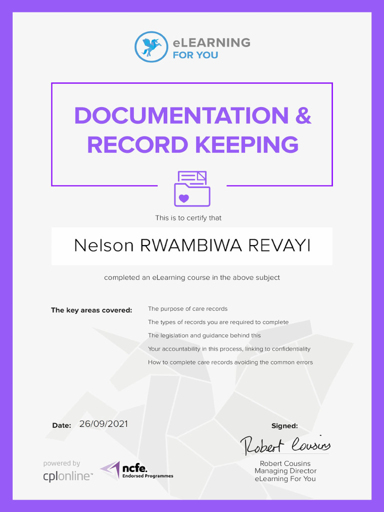Documentation and Record Keeping | PDF