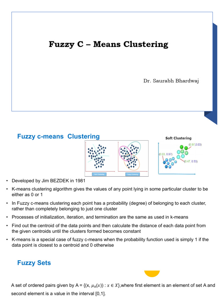 Lecture 33 35 Fuzzy C Means Clustering | PDF | Cluster Analysis | Fuzzy ...