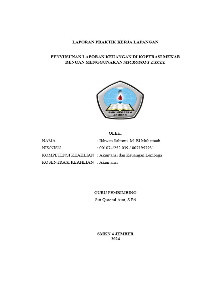 Template Laporan Praktik Kerja Lapangan | PDF