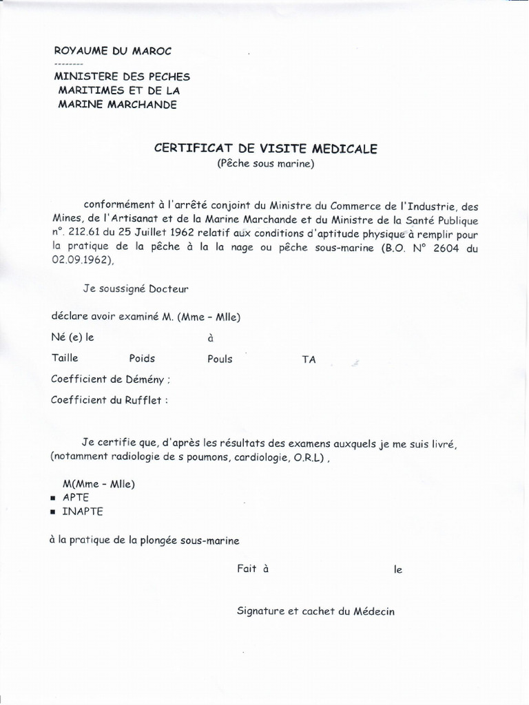 Certificat Visite Medicale | PDF