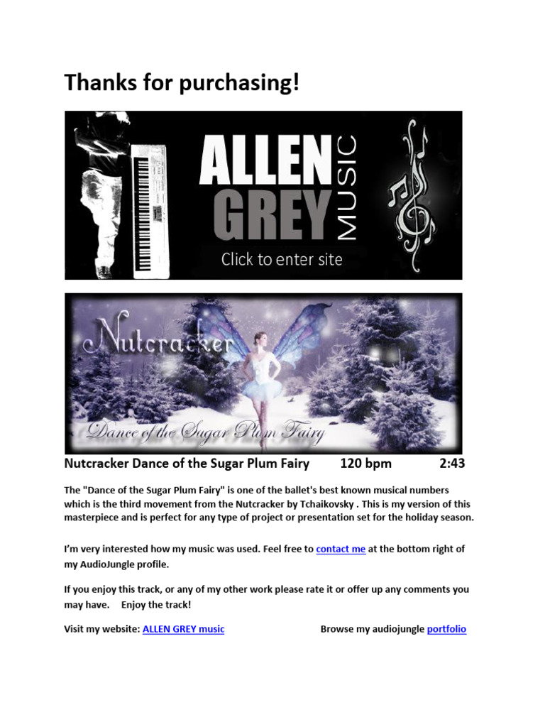Nutcracker Dance of The Sugar Plum Fairy | PDF