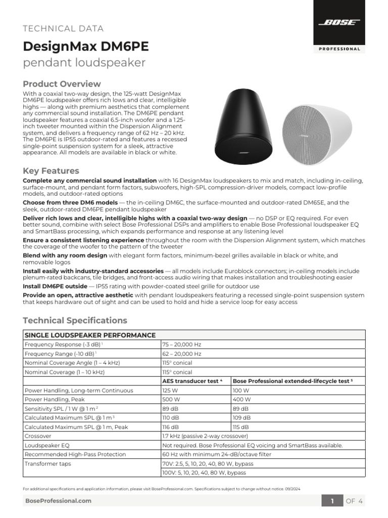 Tds DesignMax DM6PE LTR en | PDF | Loudspeaker | Equalization (Audio)