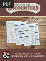 D&D 5e Combat Cheat Sheet | PDF | Dice | Tabletop Games