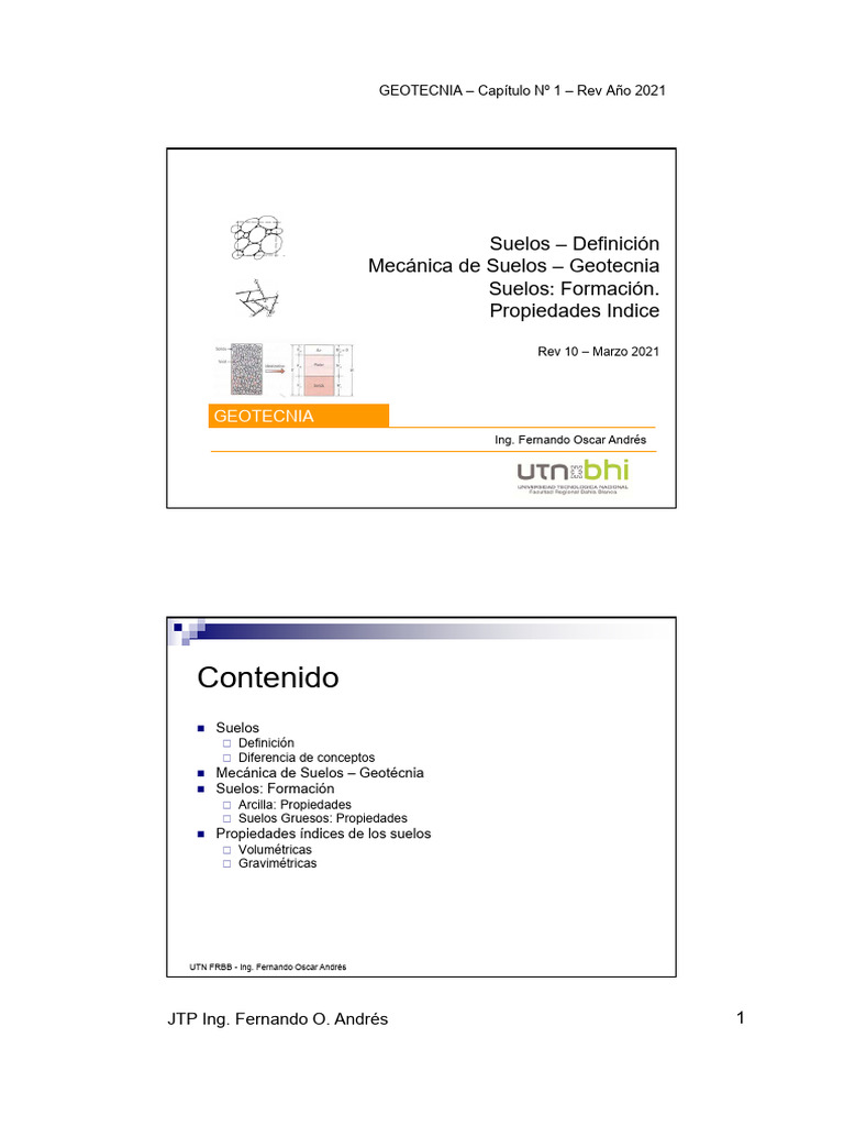 Cap01 - PPT - 01 - Definiciones - Suelos - Propiedades - Rev10 | PDF | Mecánica de suelos | Suelo