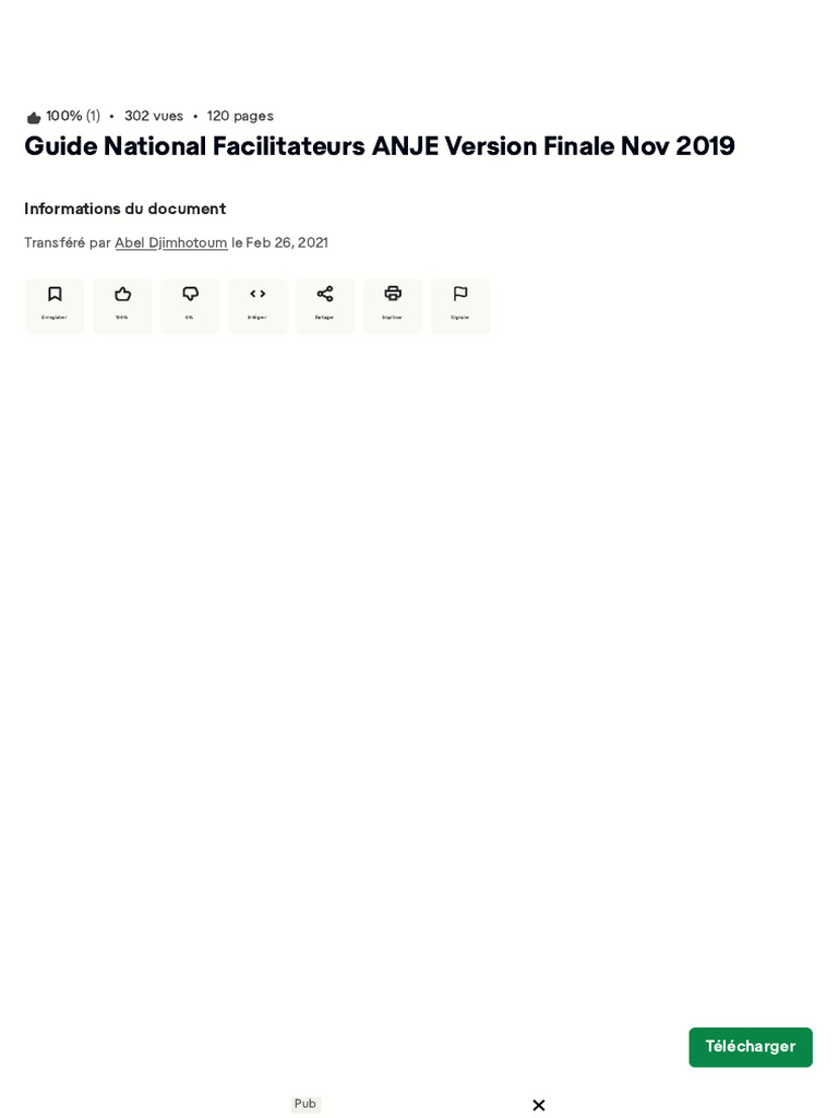 Guide National des Facilitateurs ANJE | PDF