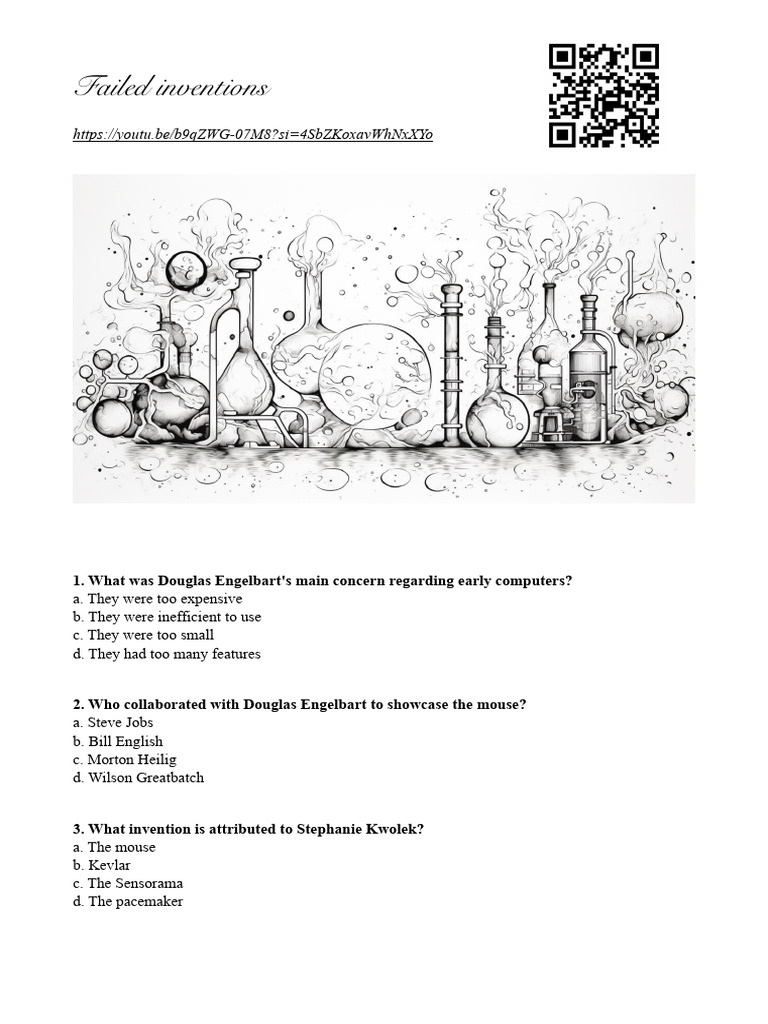 Failed Inventions Worksheet (B2) | PDF