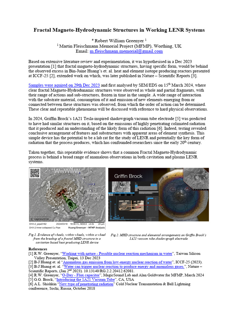 Fractal MHD Structures in LENR Systems | PDF | Magnetohydrodynamics ...