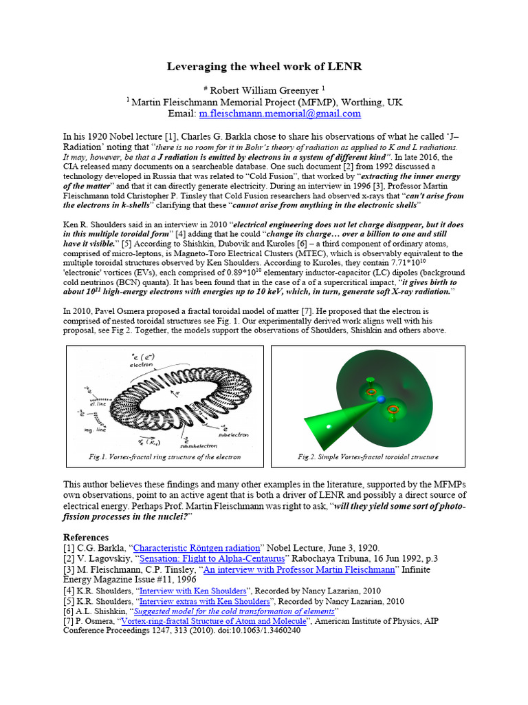 Leveraging The Wheel Work of LENR | PDF | Electron | Radiation