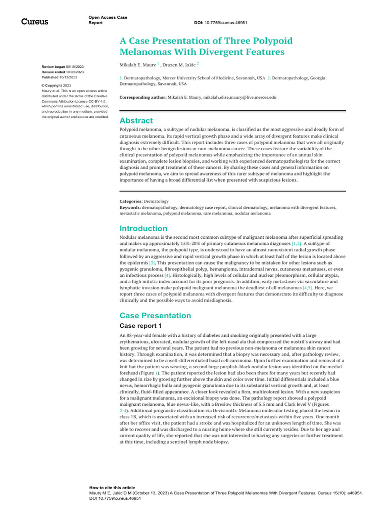 2) A - Case - Presentation - of - Three - Polypoid - Melanomas - Wi ...
