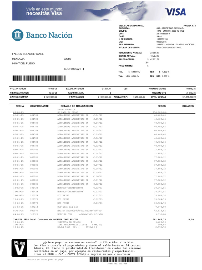 Resumen 20250412 | PDF | Tarjeta de crédito | Interés