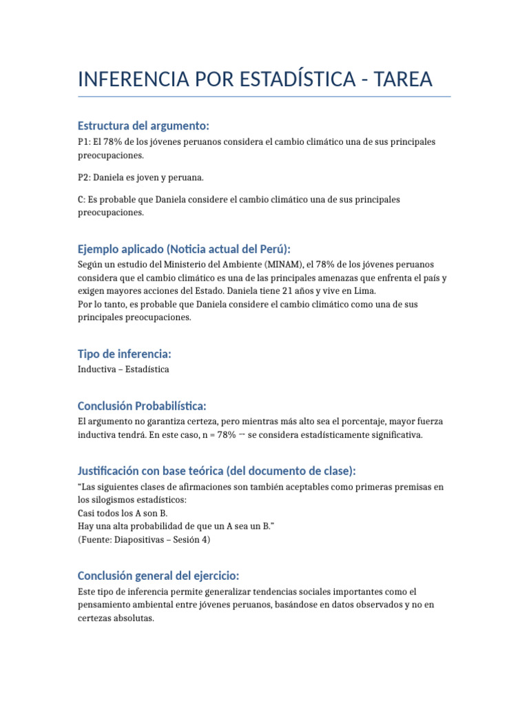 Tarea Inferencia Estadistica | PDF