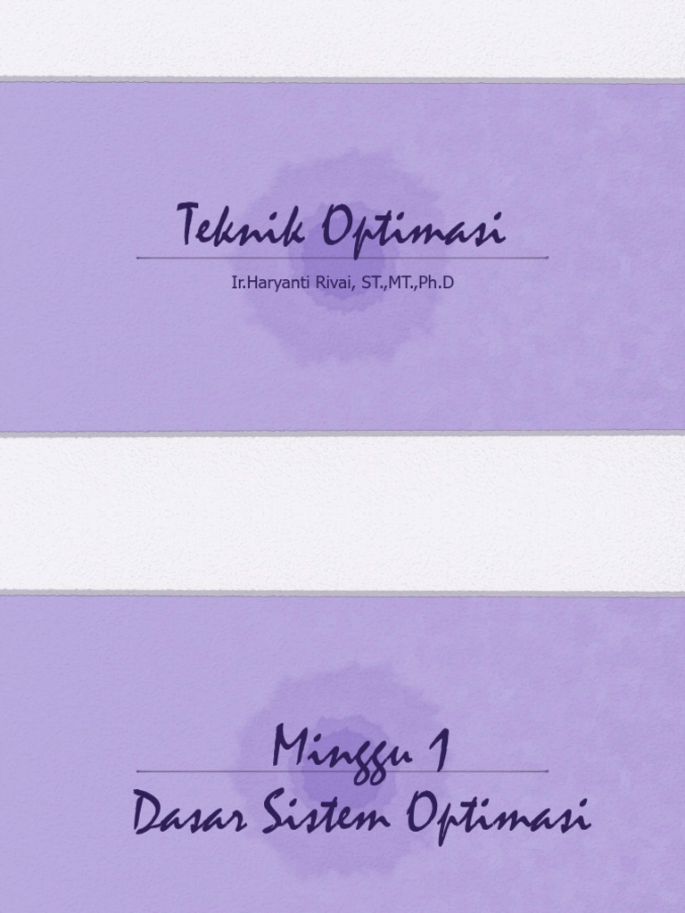 Teknik Optimasi | PDF