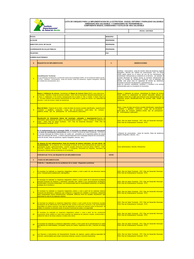 Implementación de CERS 2025: Estrategias y Diagnósticos | PDF ...