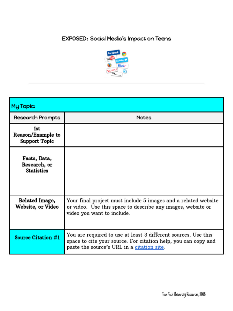 Social Media Research Note-Taking Handout | PDF