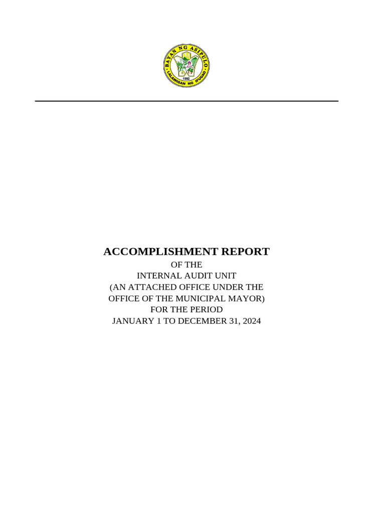 2024 Internal Audit Unit Accomplishments | PDF | Internal Audit | Audit