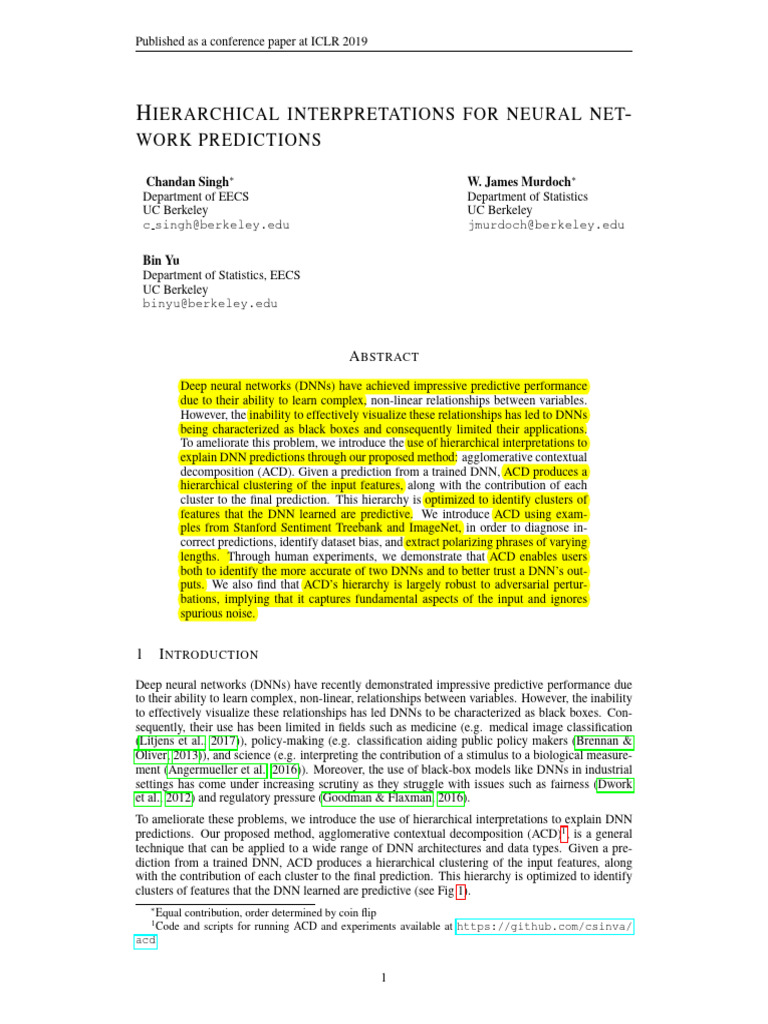Hierarchical Interpretations of DNNs | PDF | Deep Learning | Cluster Analysis