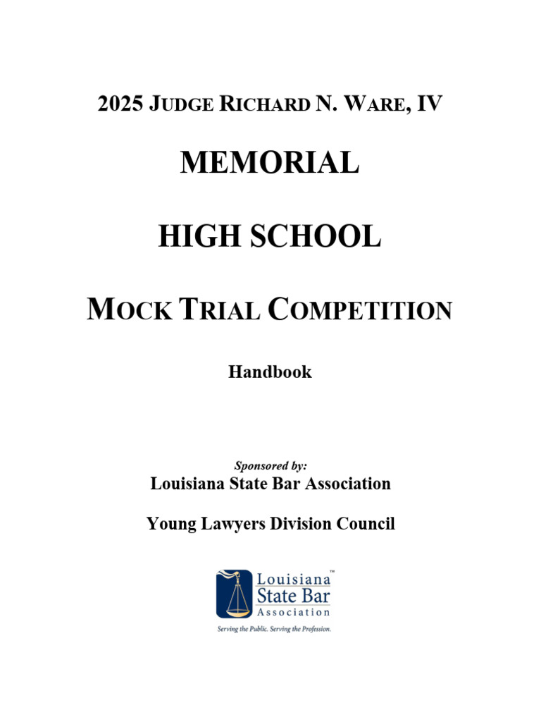 2025 Highschool Mock Trial Handbook | PDF | Witness | Trials