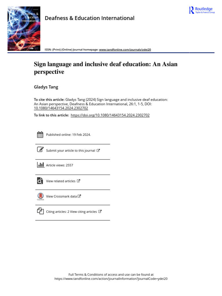 Sign Language in Asian Deaf Education | PDF | Sign Language ...