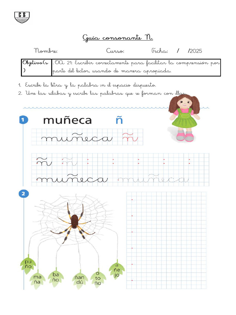 Guía Consonante Ñ | PDF
