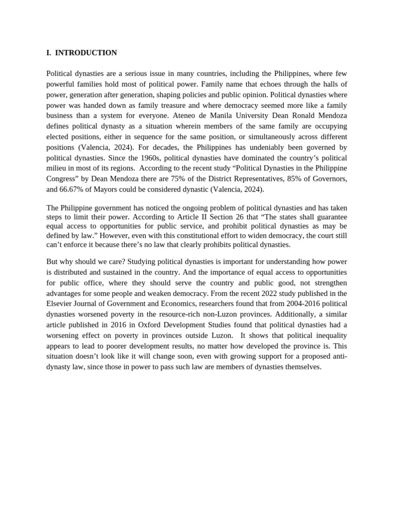 PolGov-Political Dynasty | PDF | Democracy | Political Ideologies