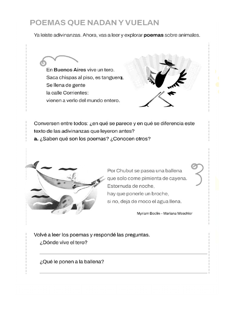 Poemas Imprimir 24 Copias 2do Grado | PDF