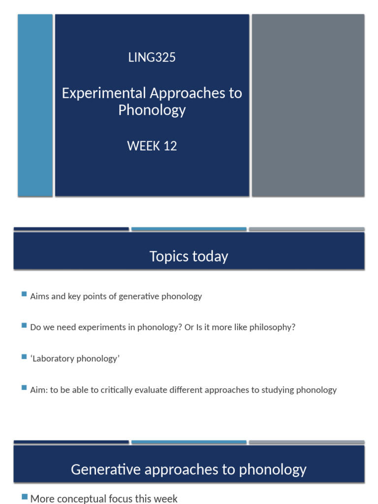 Lecture 2 LING325 Experimental Phonology | PDF | Phonology | Language Acquisition