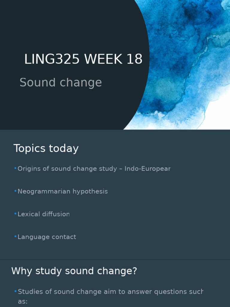 Lecture Slides Week 18 Sound Change | PDF | Phonetics | Word