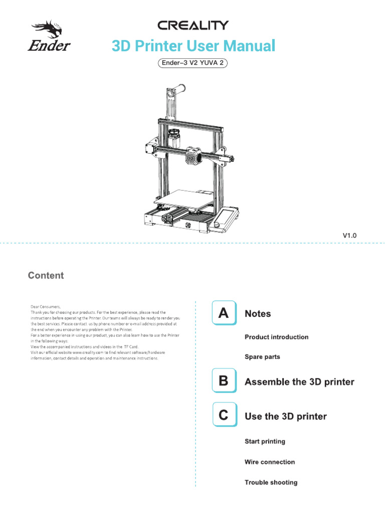 Ender-3 V2 User Manual V1.0 | PDF