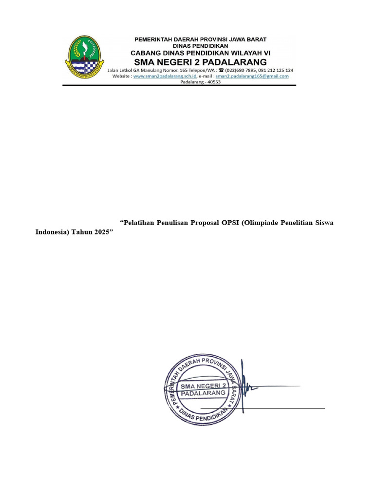Pemberitahuan - Hasil Seleksi OPSI 2025-1 | PDF