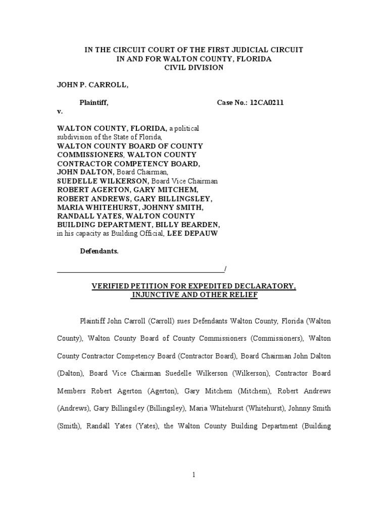 Complaint For Declaratory and Injunctive Relief | PDF | Article One Of ...