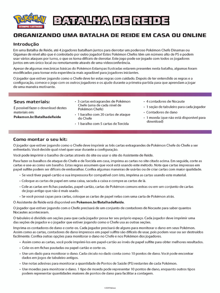 Pokemon TCG Raid Battle Instruction Sheet | PDF