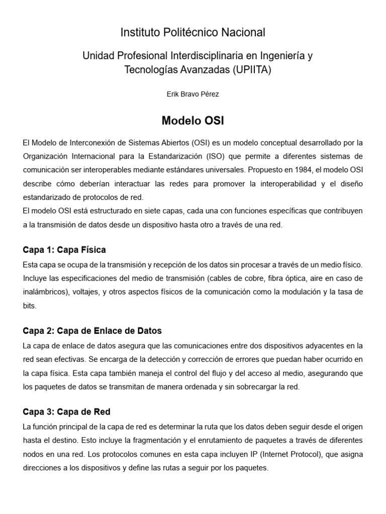Tarea9 Modelo OSI | PDF | Modelo osi | Red de computadoras