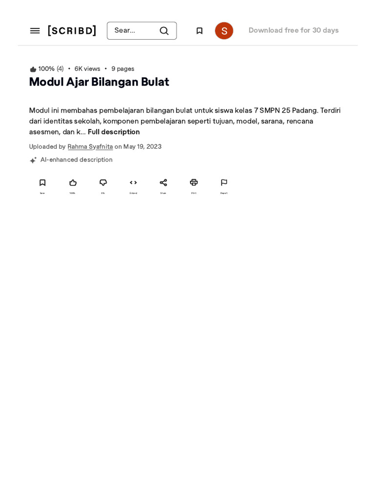 Modul Ajar Bilangan Bulat - PDF | PDF