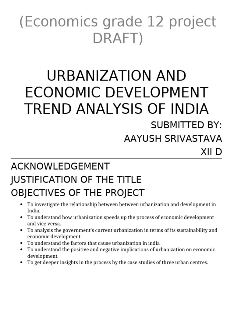 Economics Grade 12 Project DRAFT | PDF | Urbanization | Poverty