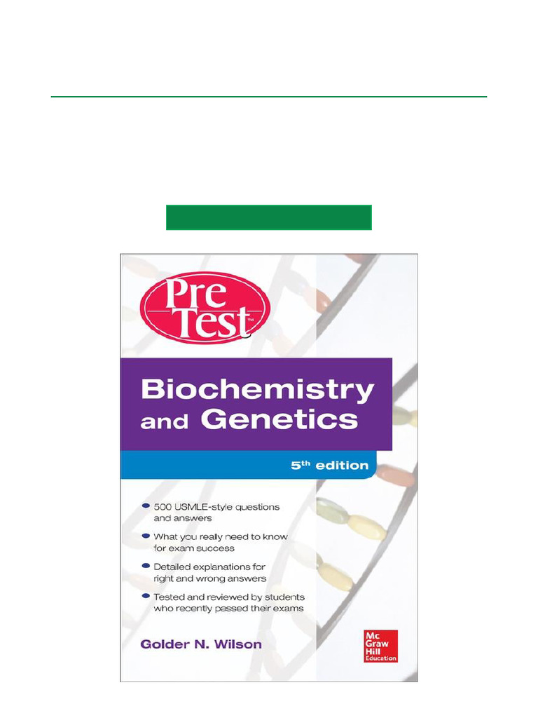Biochemistry and Genetics Pretest Self Assessment and Review 5/E 5th ...