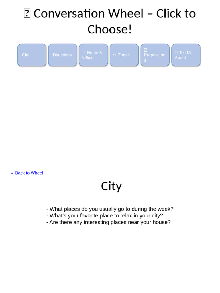 Conversation Wheel for Adults | PDF
