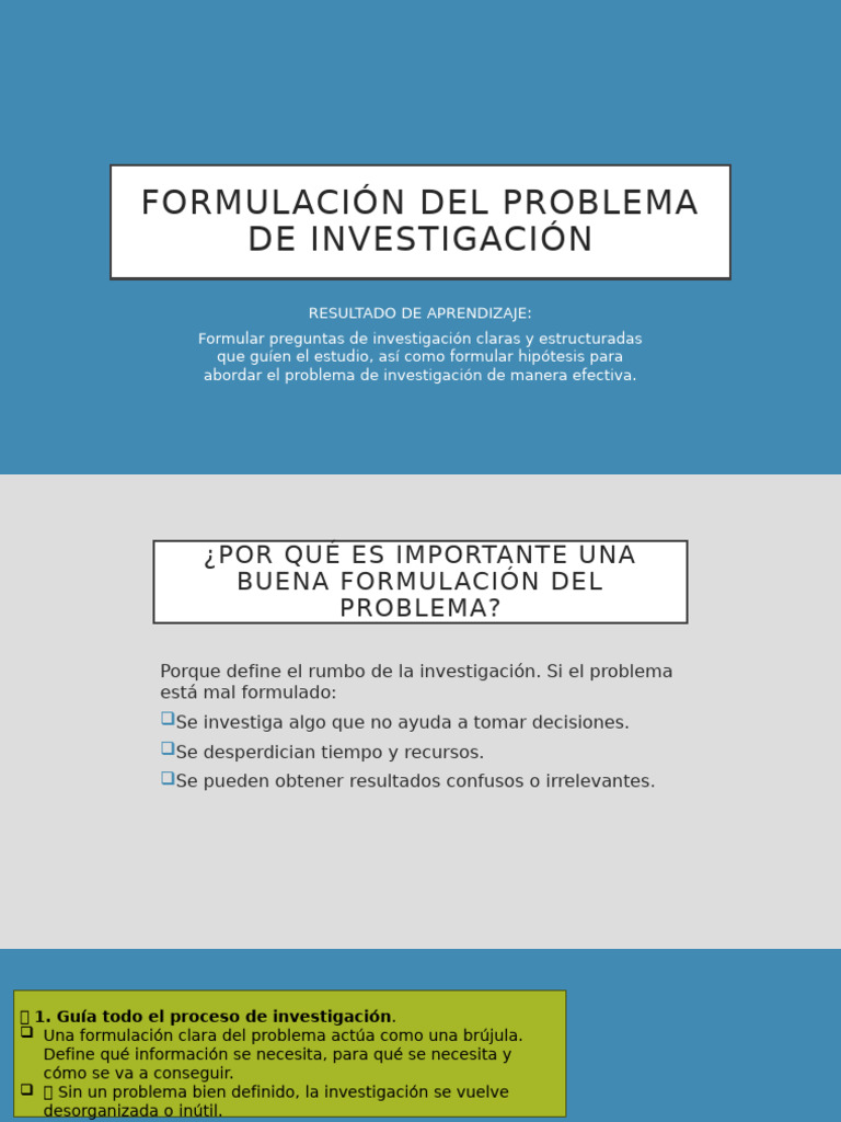 Formulación Del Problema de Investigación | PDF | Hipótesis | Toma de ...