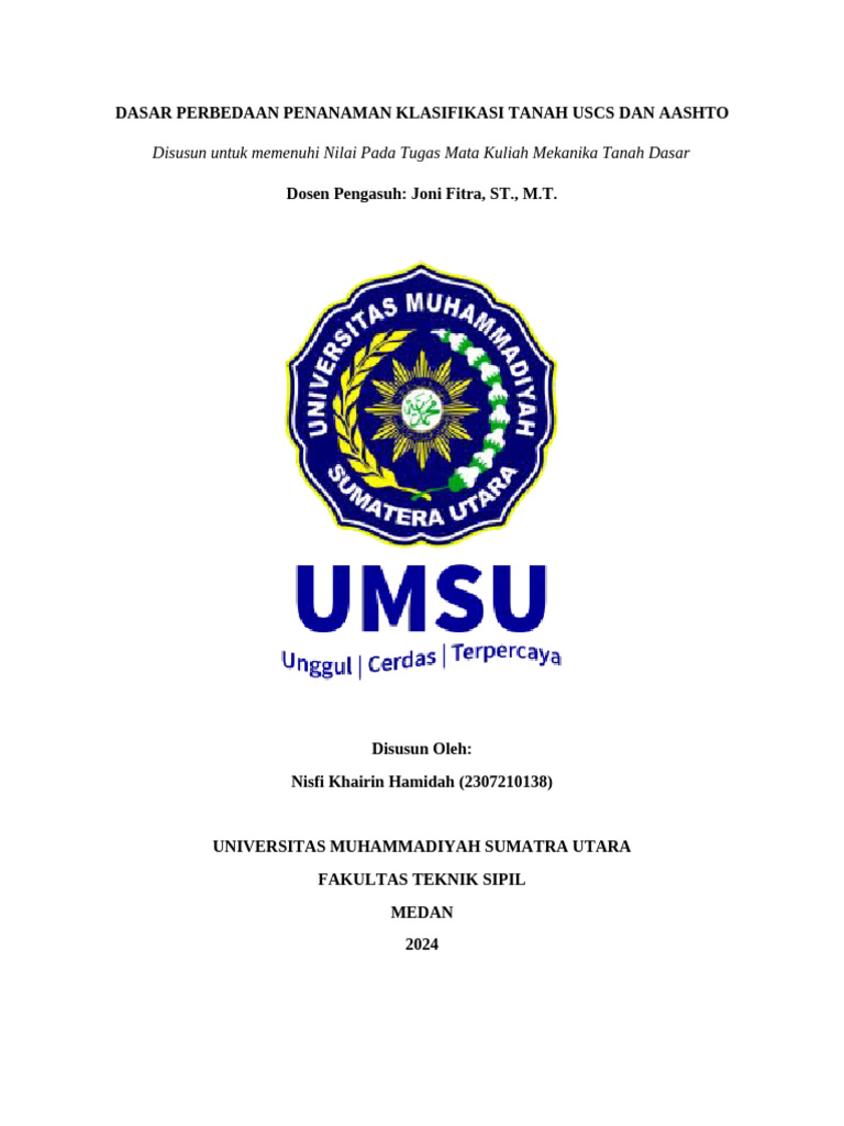 Dasar Perbedaan Penanaman Klasifikasi Tanah Uscs Dan Aashto | PDF