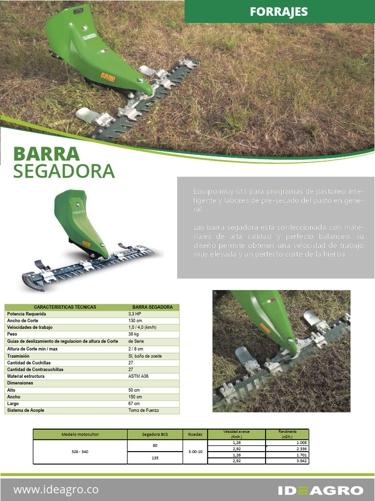 Barra Segadora: Eficiencia en Pastoreo | PDF