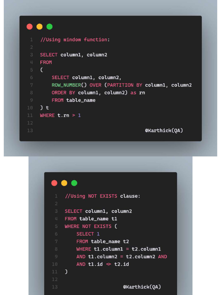SQL Find Duplicate Rows | PDF