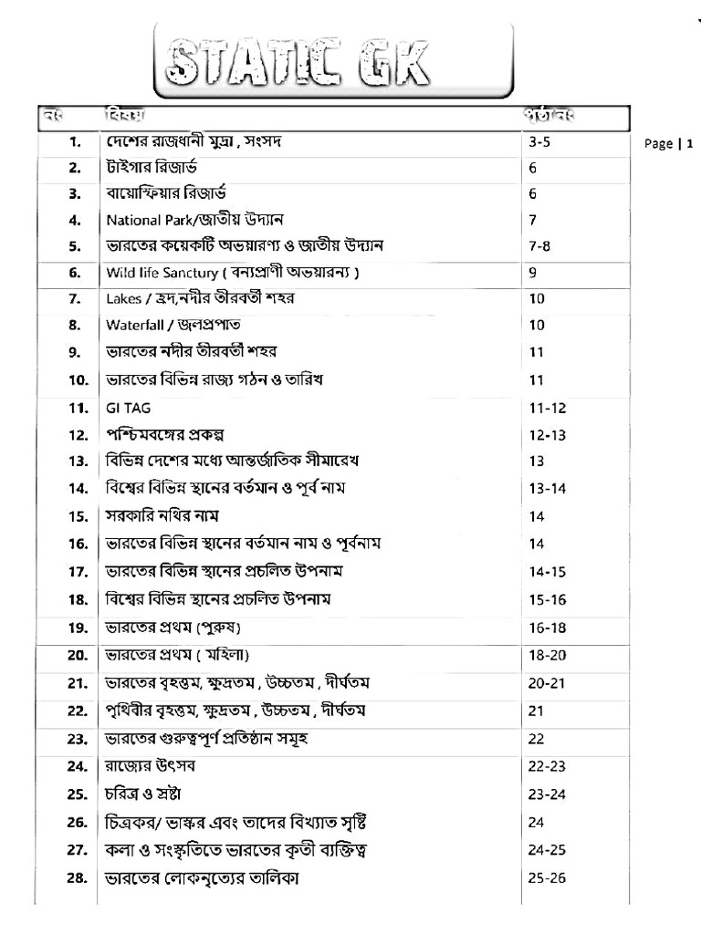 Static Gk . PDF | PDF
