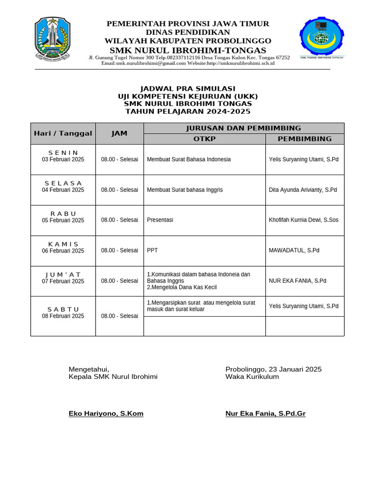 Jadwal Prasimulasi Otw | PDF