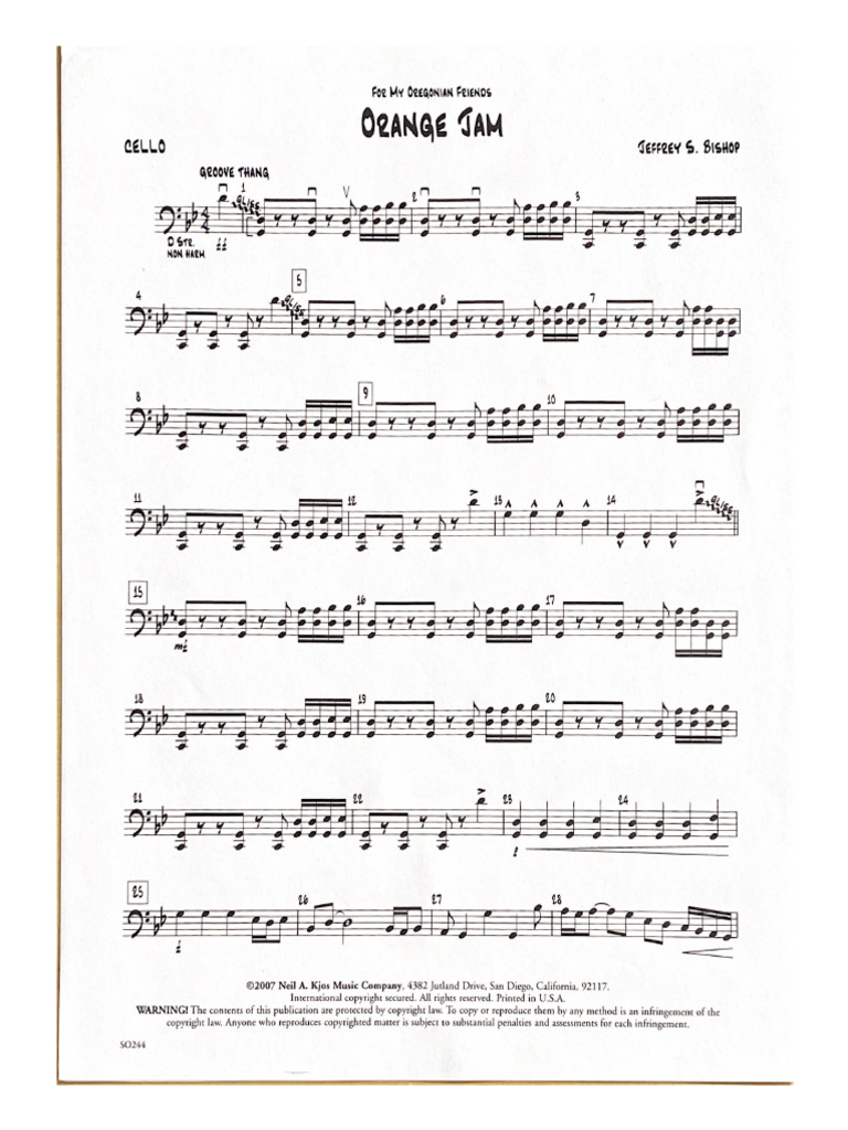 ORANGE JAM Cello | PDF