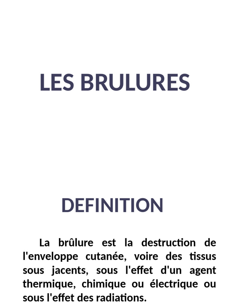 7.BRULURES | PDF | Brûlure | Spécialités médicales