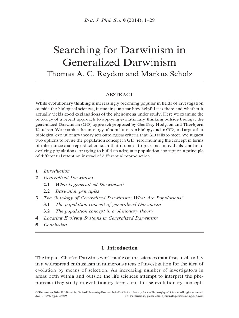 Reydon (2014) | PDF | Darwinism | Evolution
