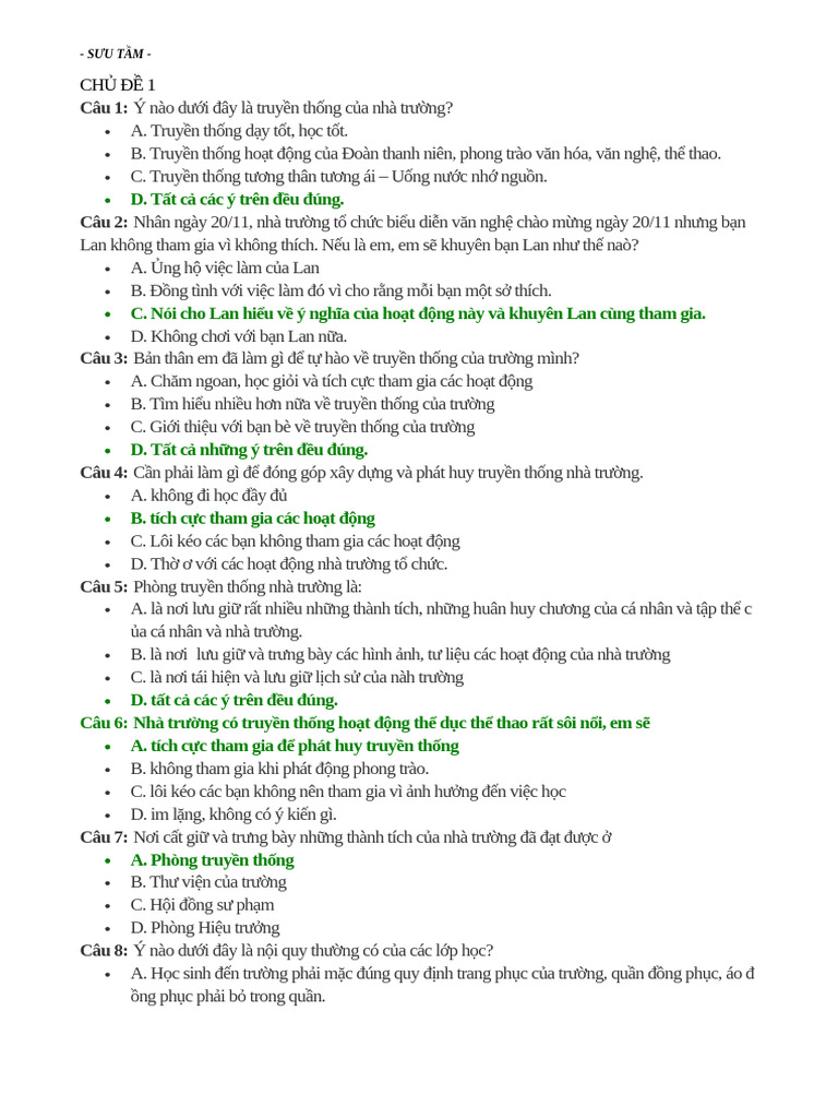 BỘ TNKQ HĐTN 10 - KNTT | PDF