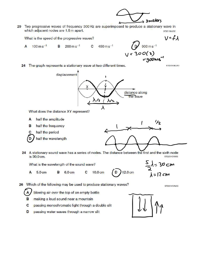 1.4 - Stationary Waves - MCQ | PDF