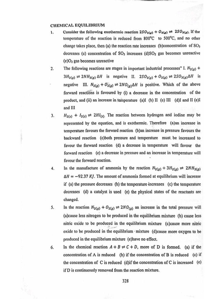 Chemical Equilibrium | PDF