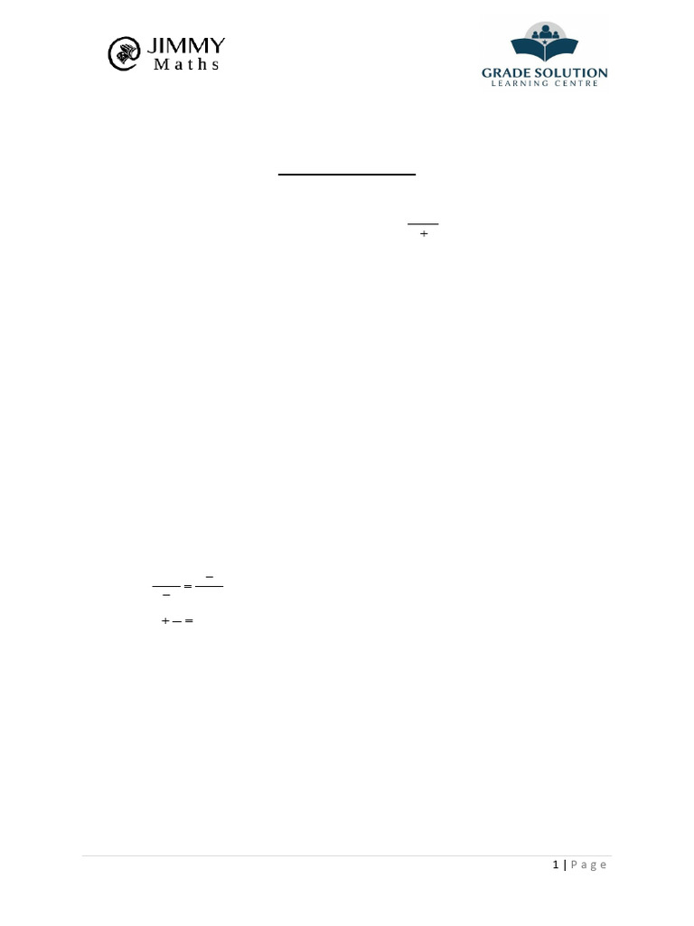 Sec 2 WA2 Revision Paper Set 1a | PDF | Equations | Quadratic Equation