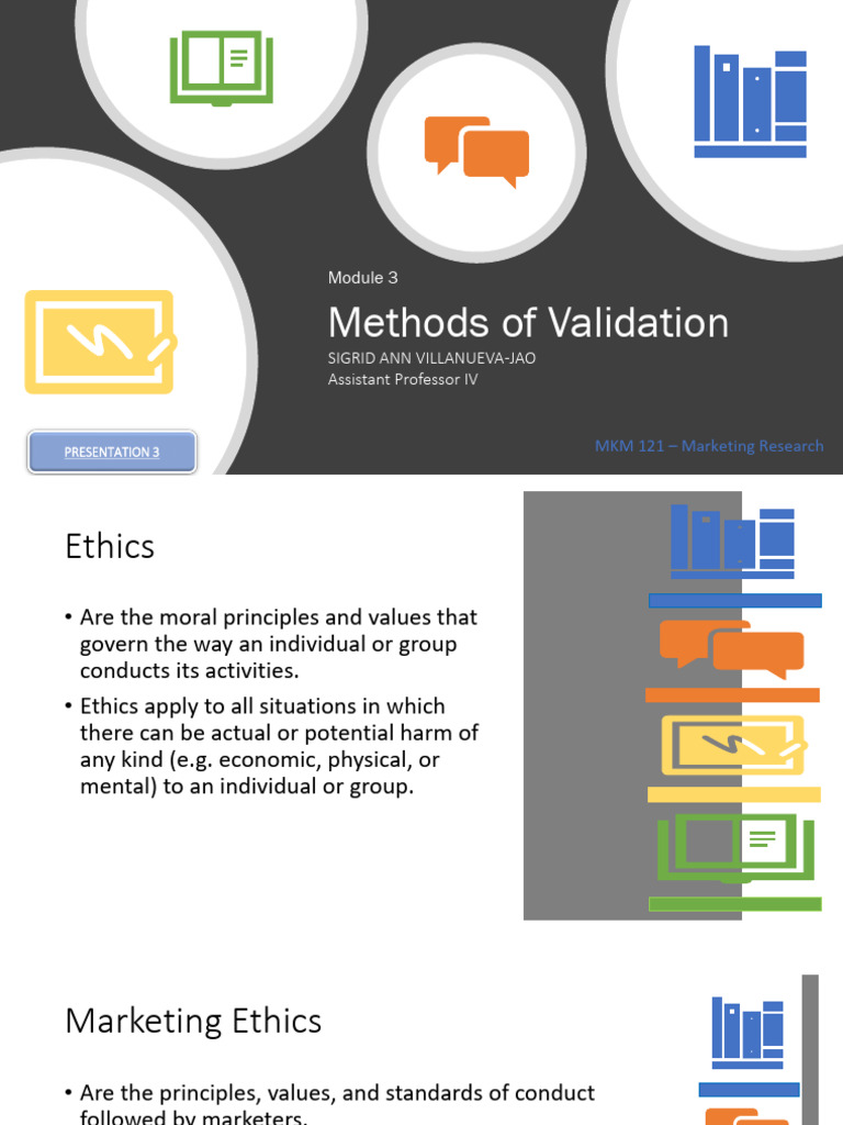 PRESENTATION 3 Module 3 Methods of Validation | PDF | Validity ...